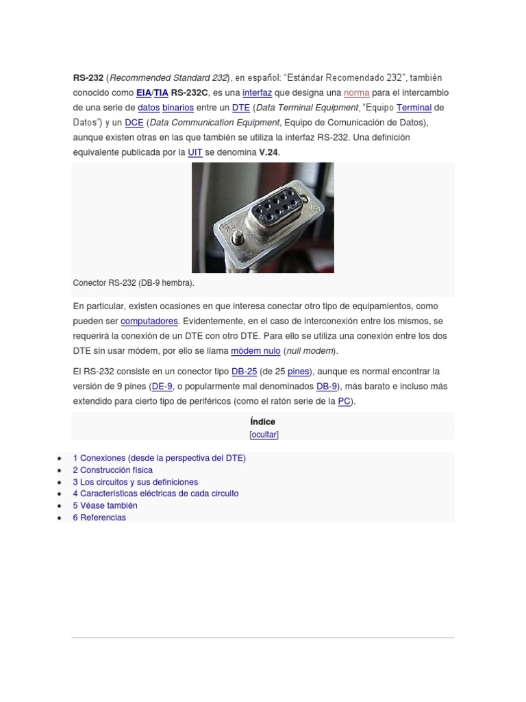 Comunicación Serial RS232 PDF | PDF