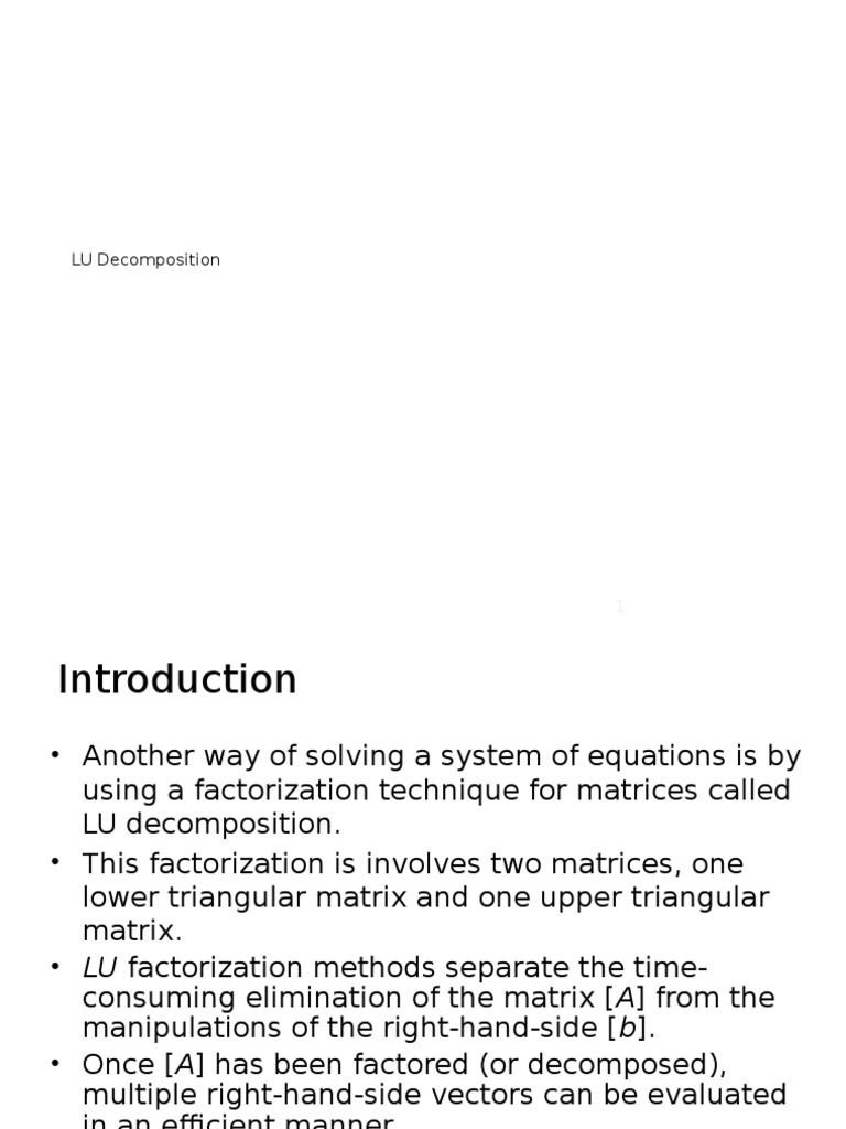 Lu Decomposition | PDF | Matrix (Mathematics) | Algebra