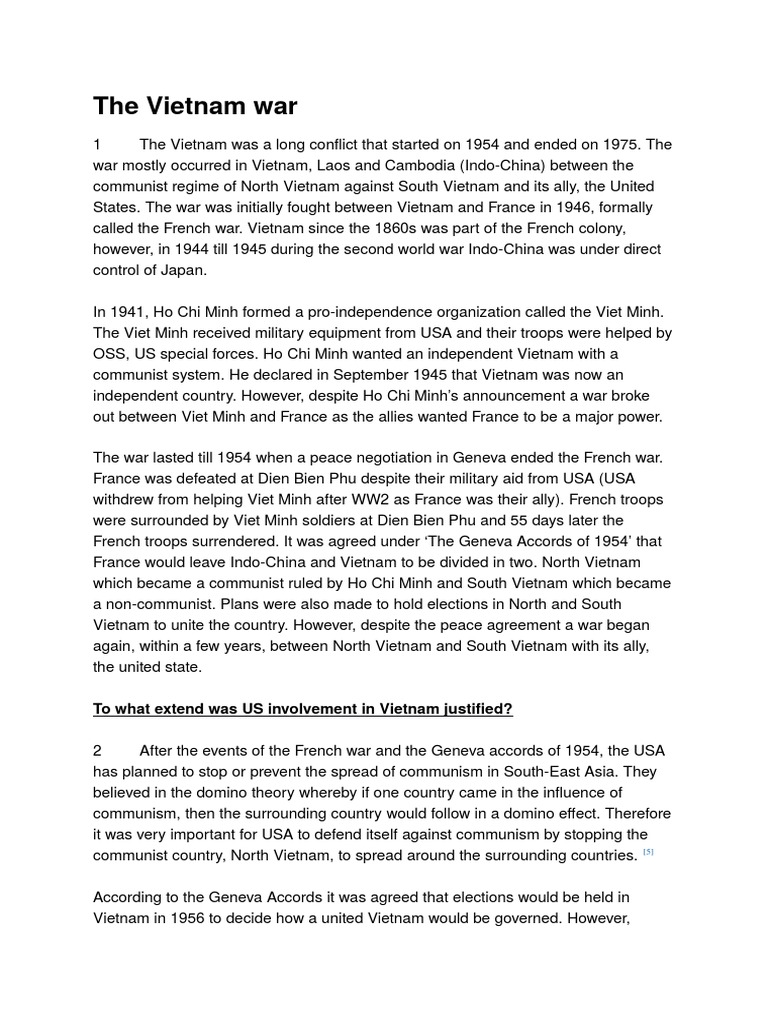 VIETNAM WAR.docx | Vietnam War | South Vietnam