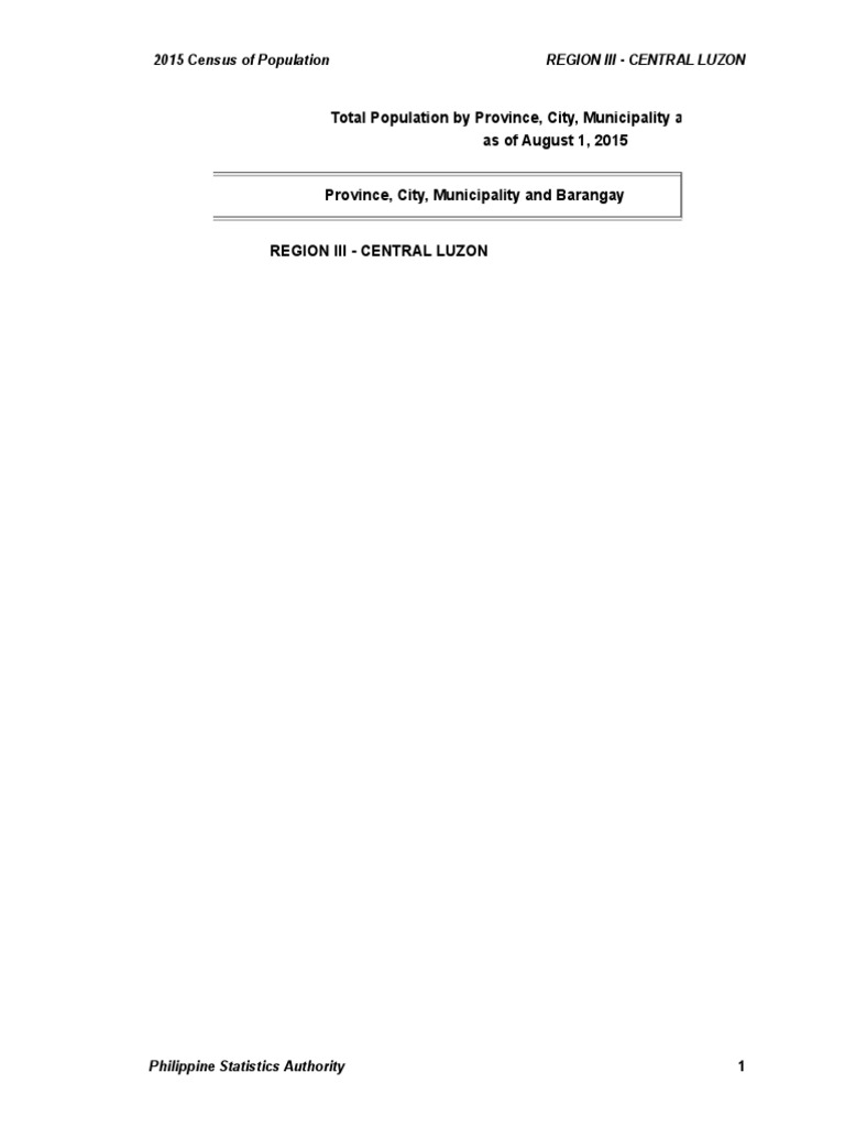 Total Population by Province, City, Municipality and Barangay: As of ...