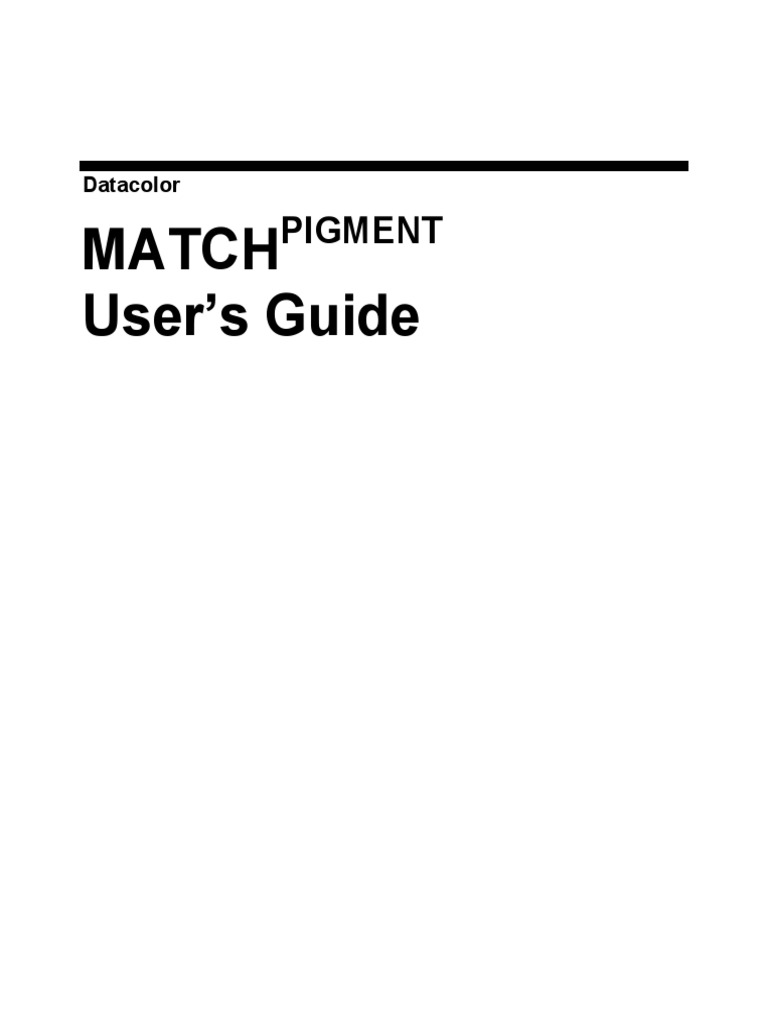 Datacolor Match Pigment User Guide | PDF | Menu (Computing) | Usb