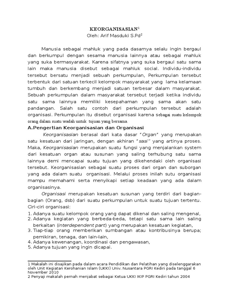 KEORGANISASIAN Ukki | PDF
