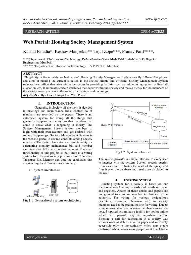 Housing Society Management System Overview | PDF | User (Computing ...