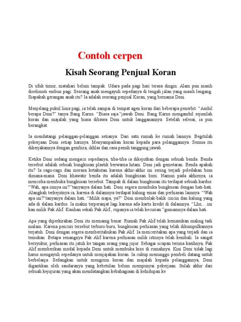Contoh Cerpen | PDF