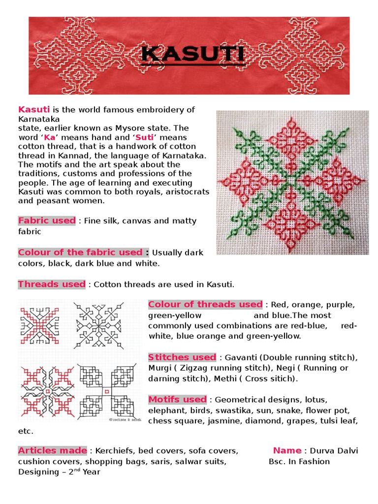 The Art of Kasuti: A Detailed Exploration of Karnataka's Traditional ...