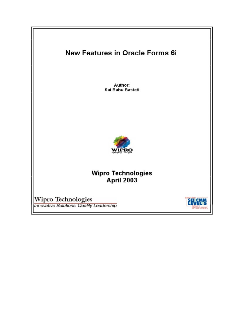 New Features in Oracle Forms 6i | PDF | Pl/Sql | Sql