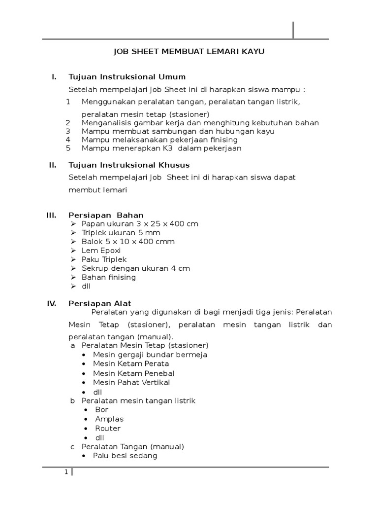Modul Lemari | PDF | Metode & Bahan Ajar | Teknologi & Rekayasa