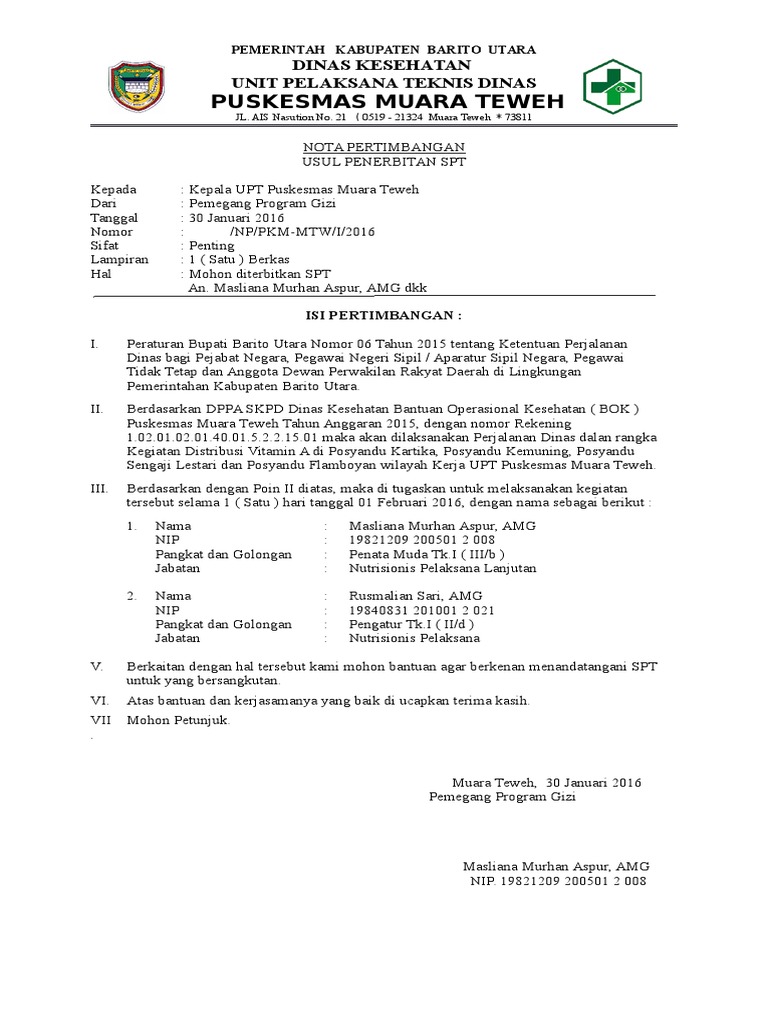 Nota Pertimbangan Bok 2016 | PDF