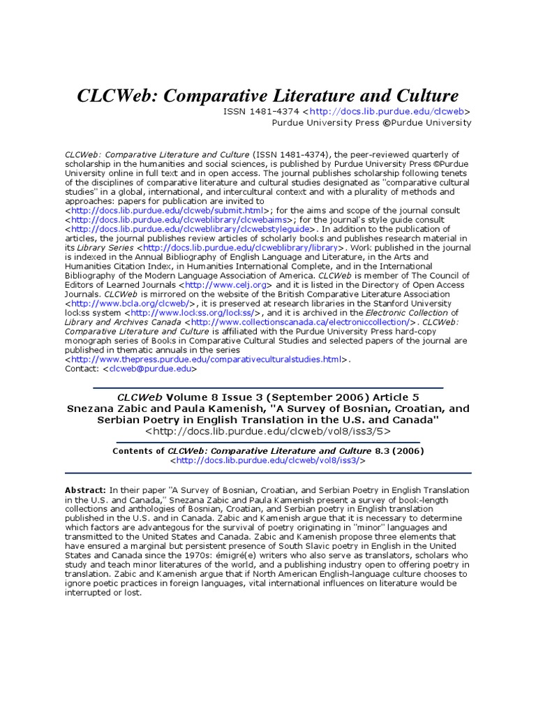 Bosnian Poetry in English | PDF | Academic Journal | Poetry