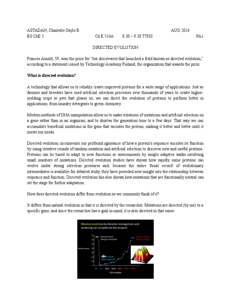 What Is Directed Evolution? | PDF | Evolution | Mutation