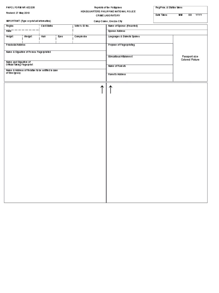 PNP Booking Form | PDF