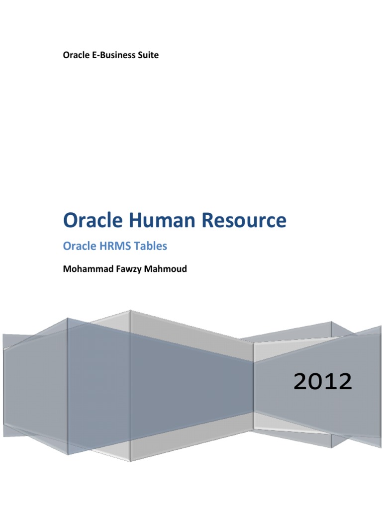Oracle Hrms Table Name | PDF | Oracle Database | Business Process