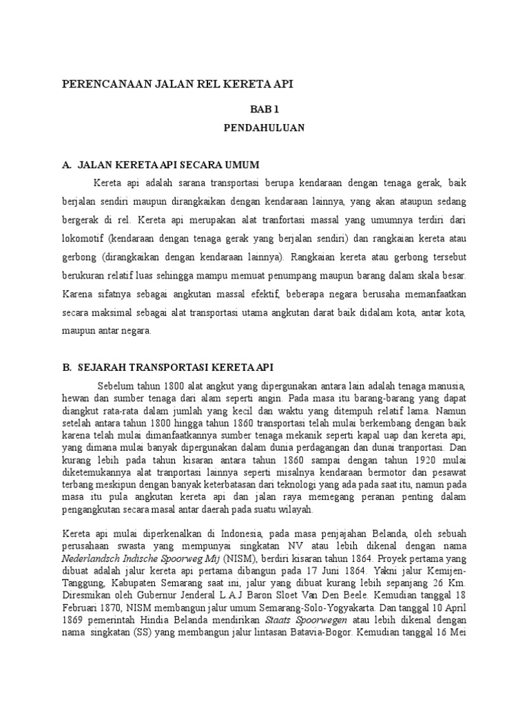 Perencanaan Jalan Rel Kereta API | PDF