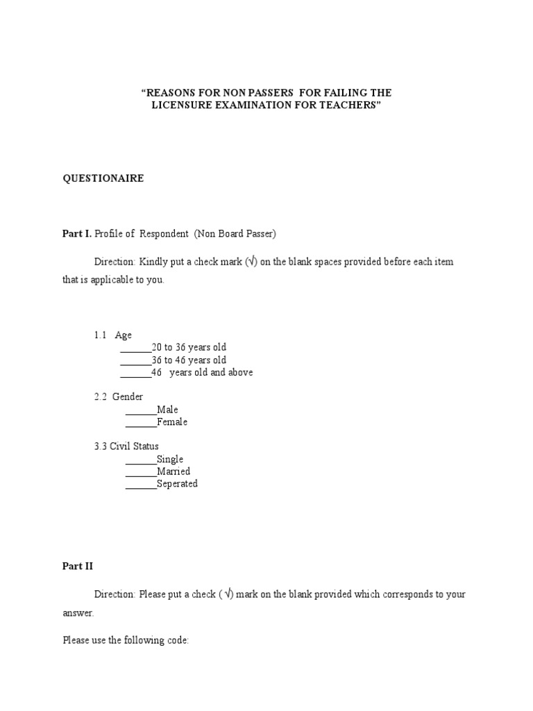 Reasons For Non Passers For Failing The | PDF | Test (Assessment ...