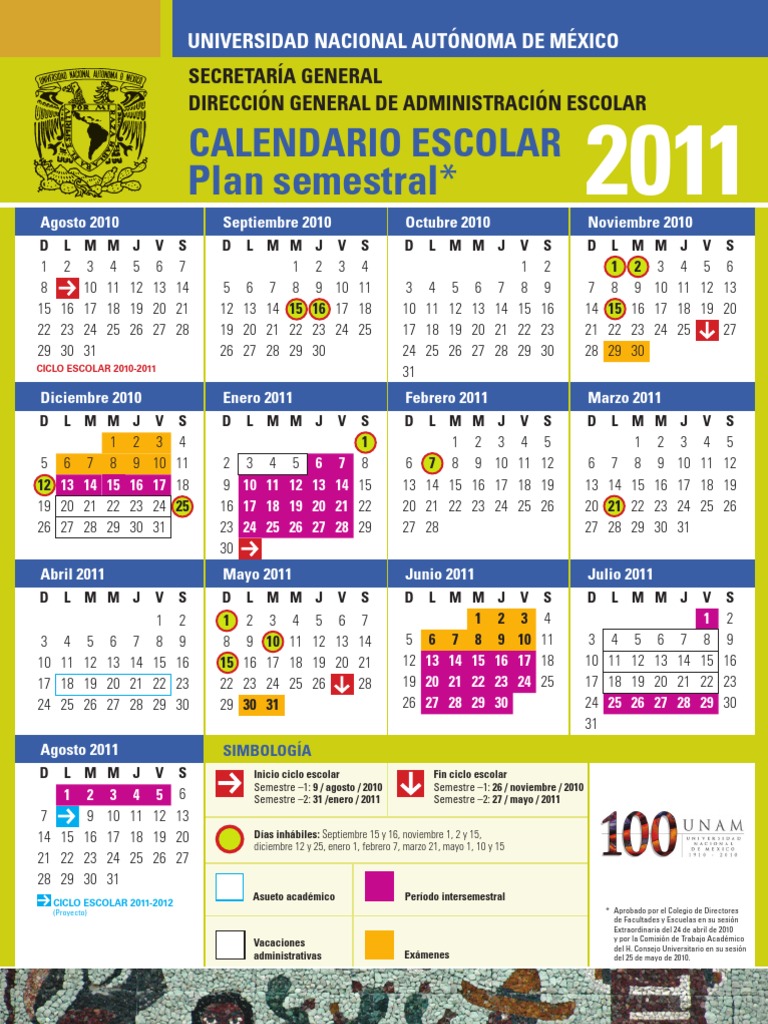 Calendario UNAM 2011 | PDF
