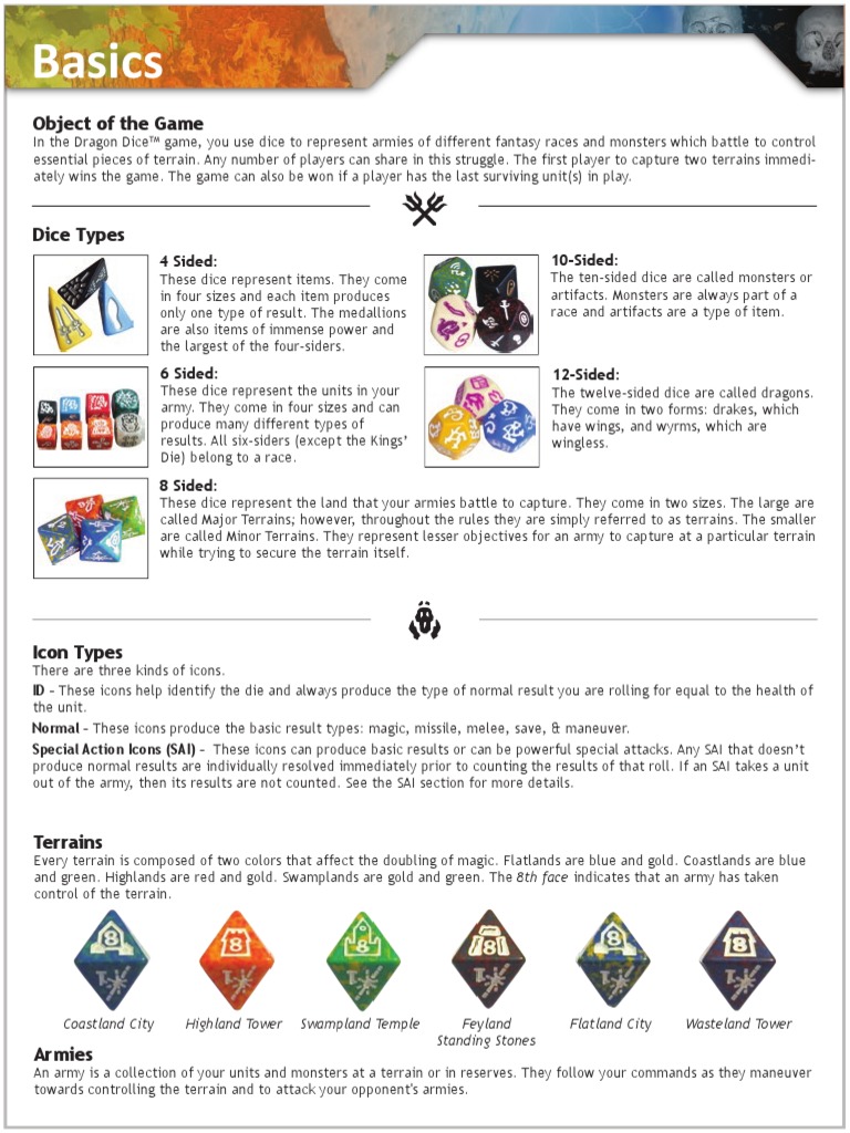 Dragon Dice Game Overview and Rules | PDF | Gaming | Leisure Activities