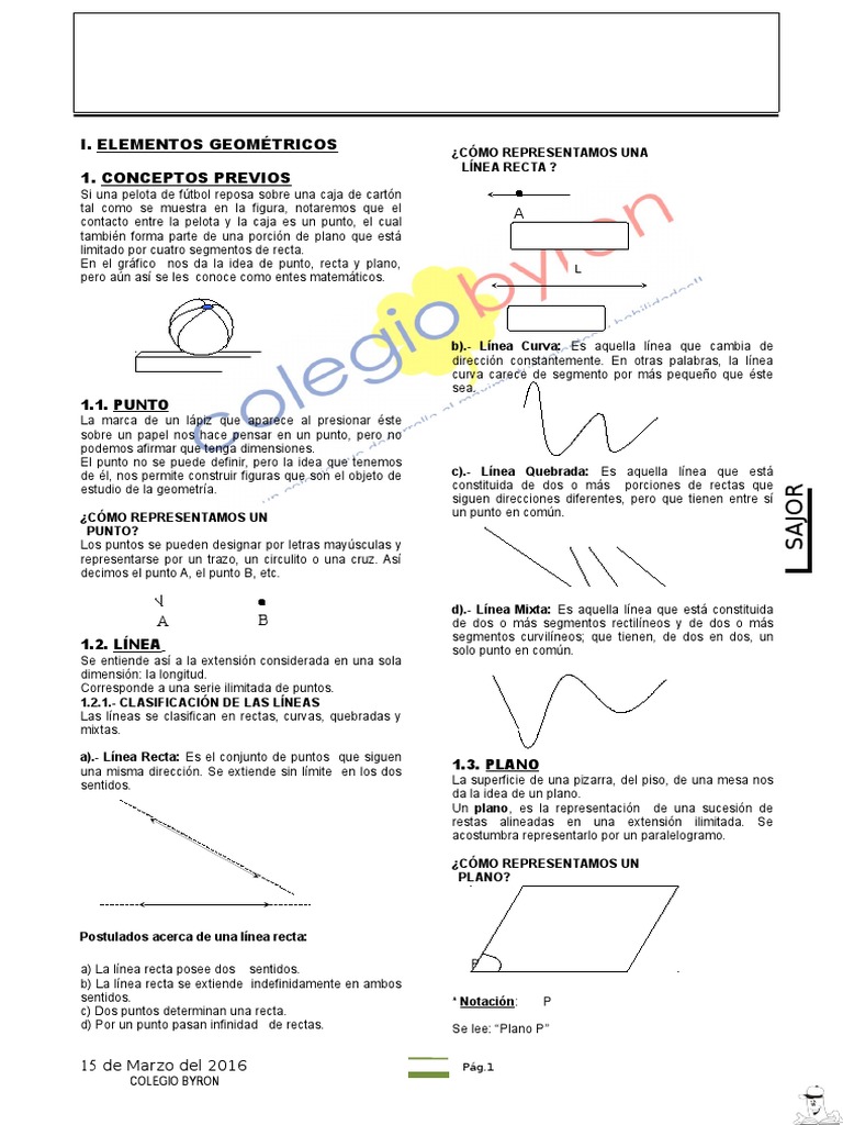 Tema #1 - Segmentos - Unidad I | PDF | Geometria plana) | Curva