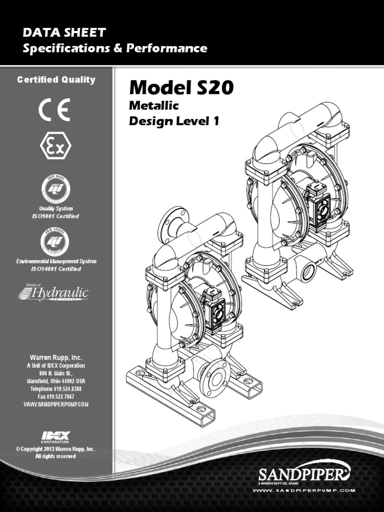 Data Sheet SandPiper Pumps | Download Free PDF | Thermoplastic | Chlorine