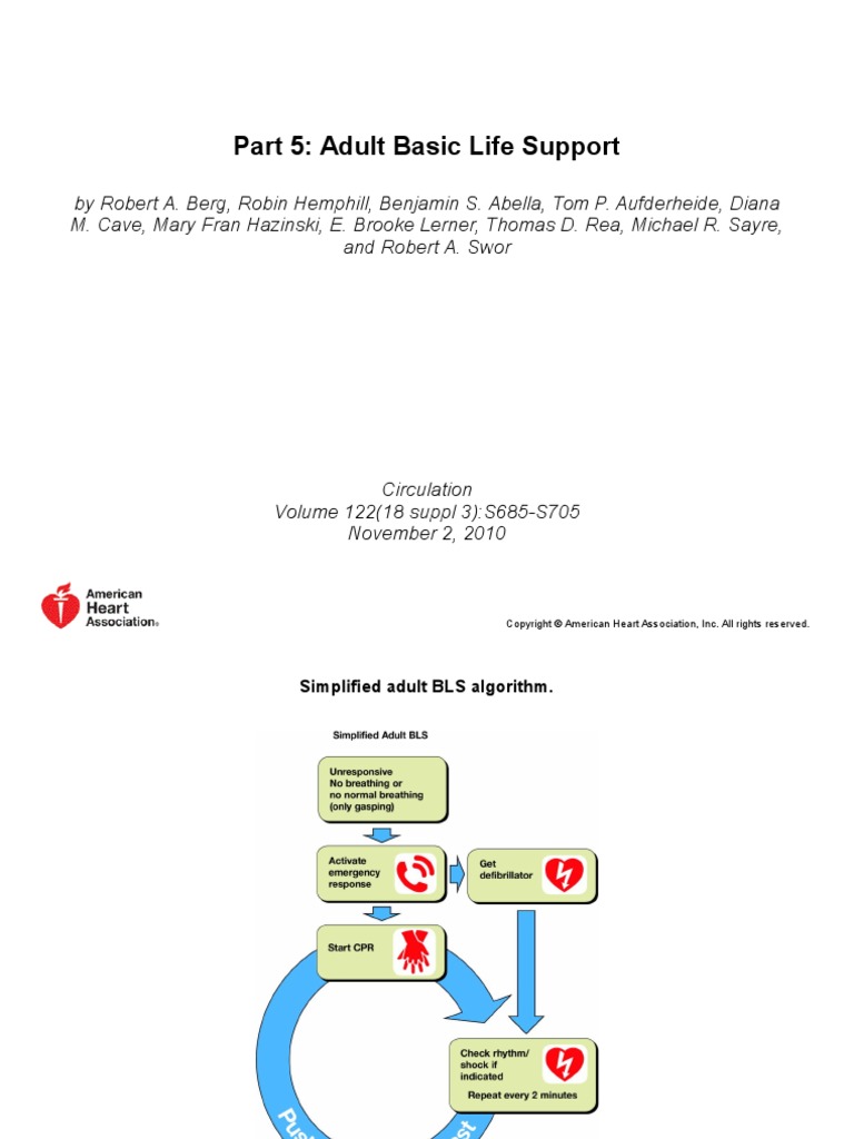Part 5: Adult Basic Life Support | PDF