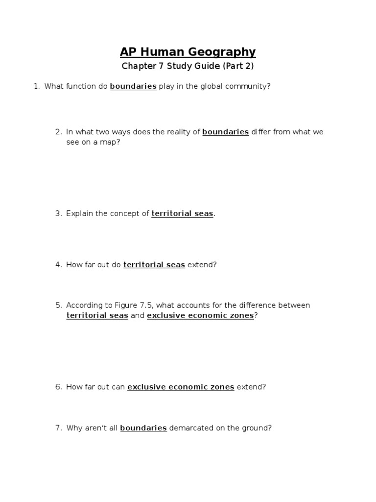 AP Human Geography Chapter 7 Study Guide | PDF