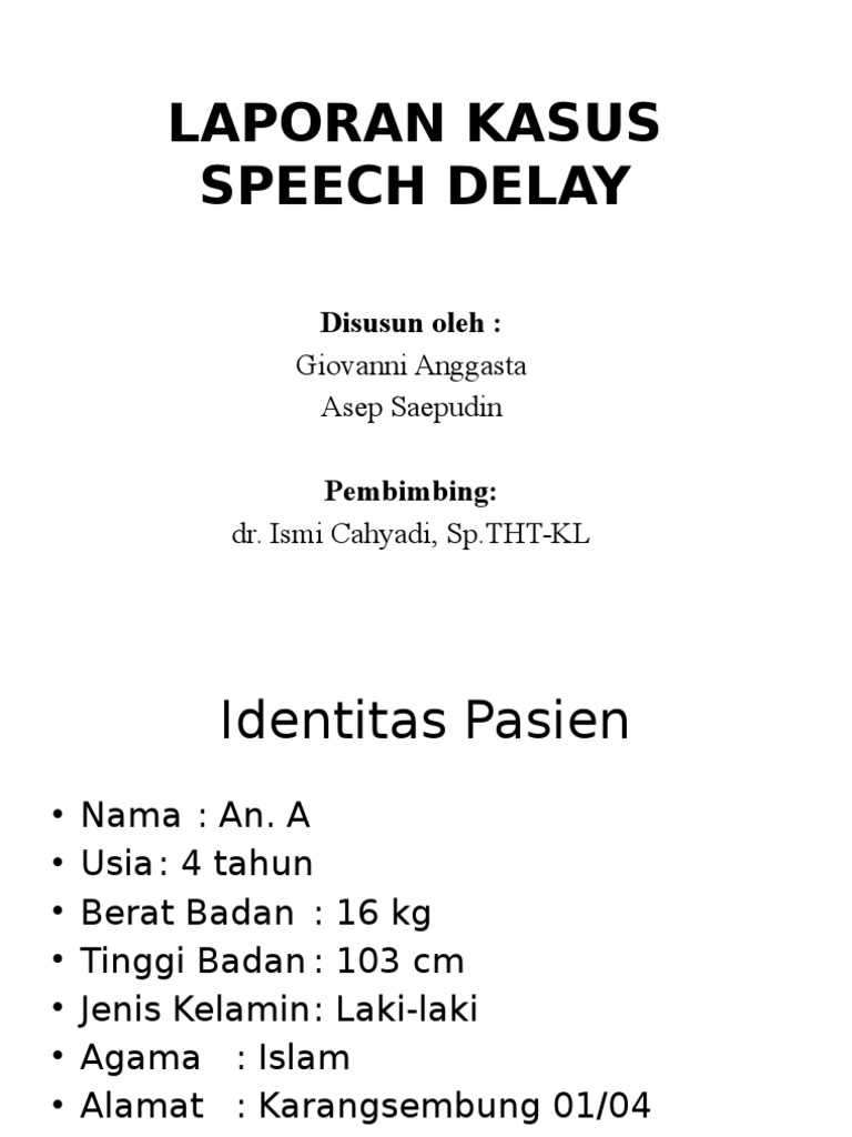 Speech Delay | PDF
