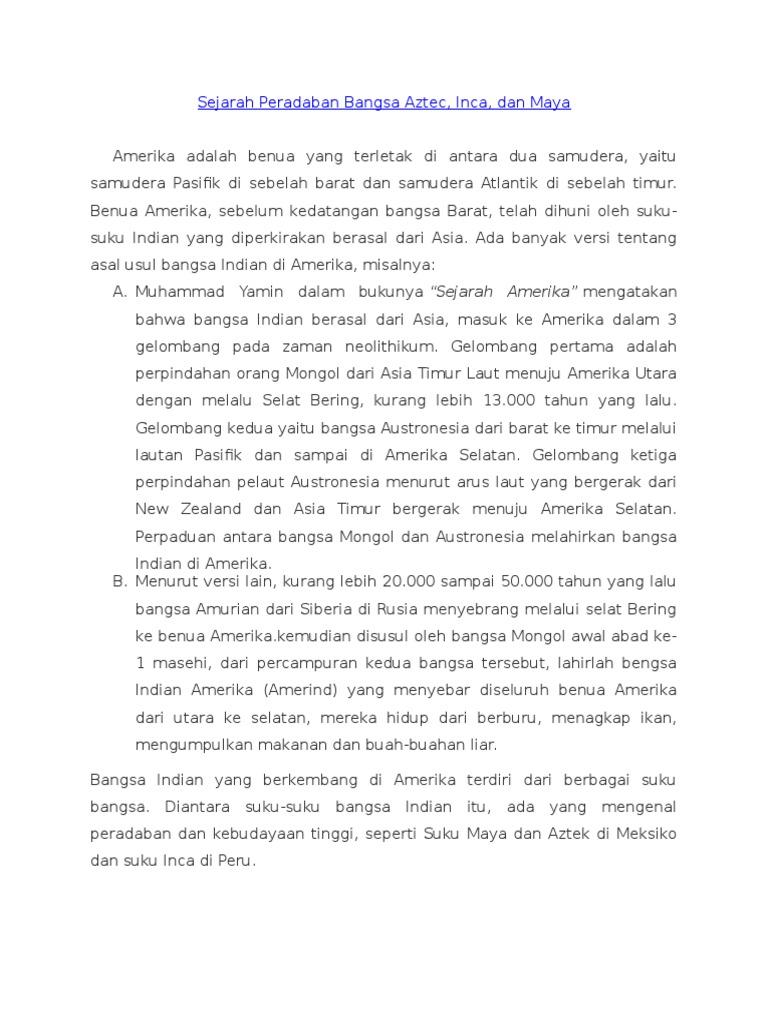 Peradaban Aztec: Sejarah dan Kebudayaan | PDF | Ilmu Sosial | Perjalanan