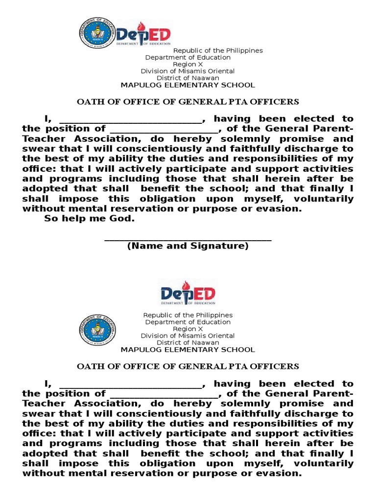 Induction of Officers Oath | PDF | Career & Growth | Self-Improvement