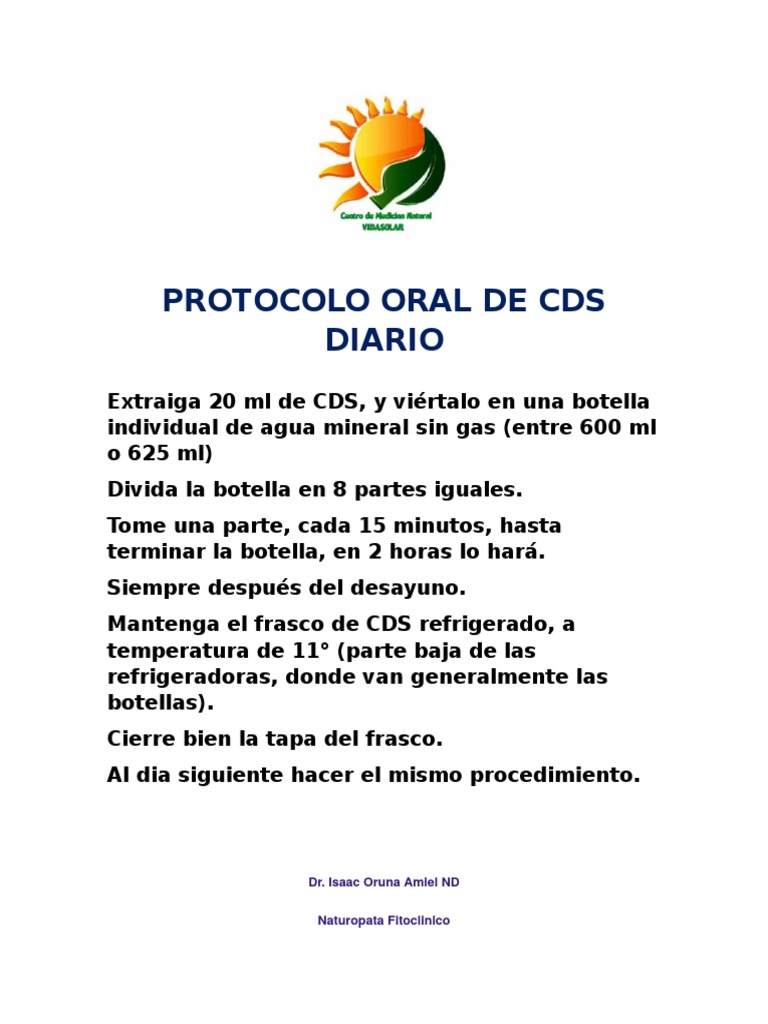 Protocolo Diario Cds Oral | PDF