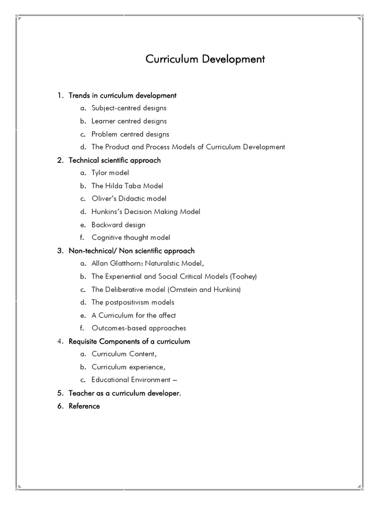 Curriculum Notes | PDF | Curriculum | Scientific Method