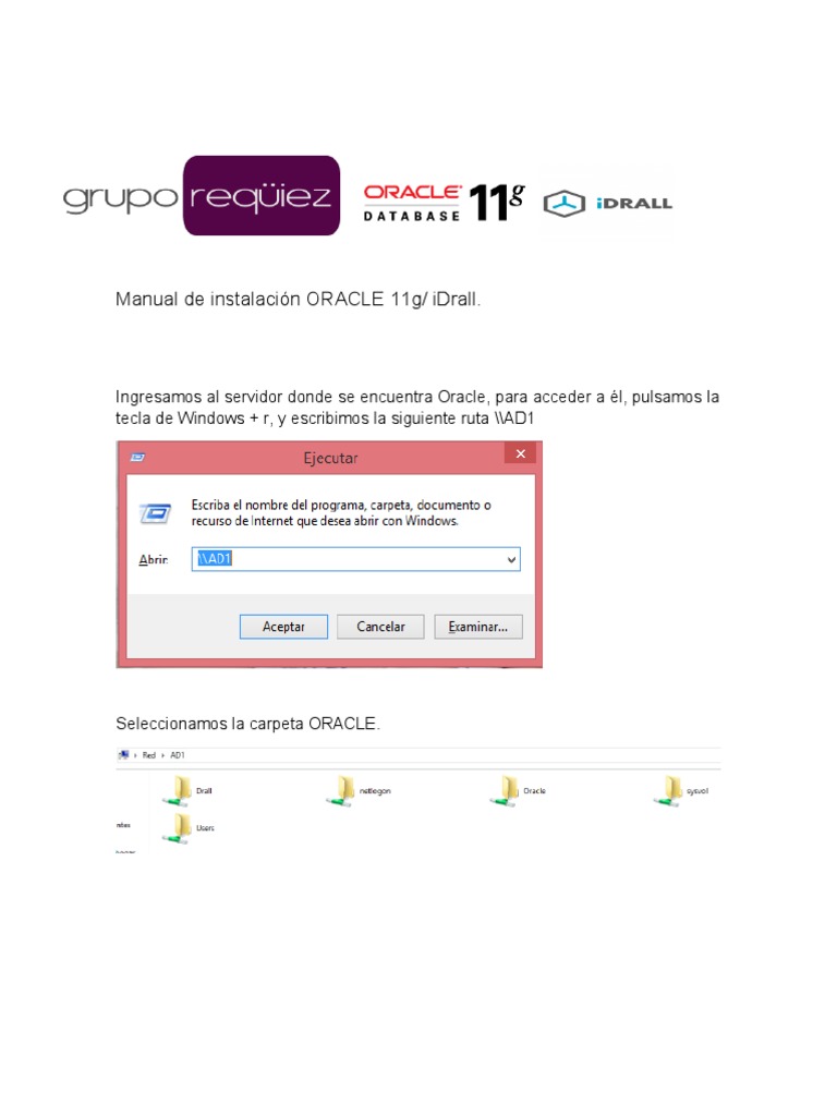 Manual De Instalación Oracle 11g Pdf