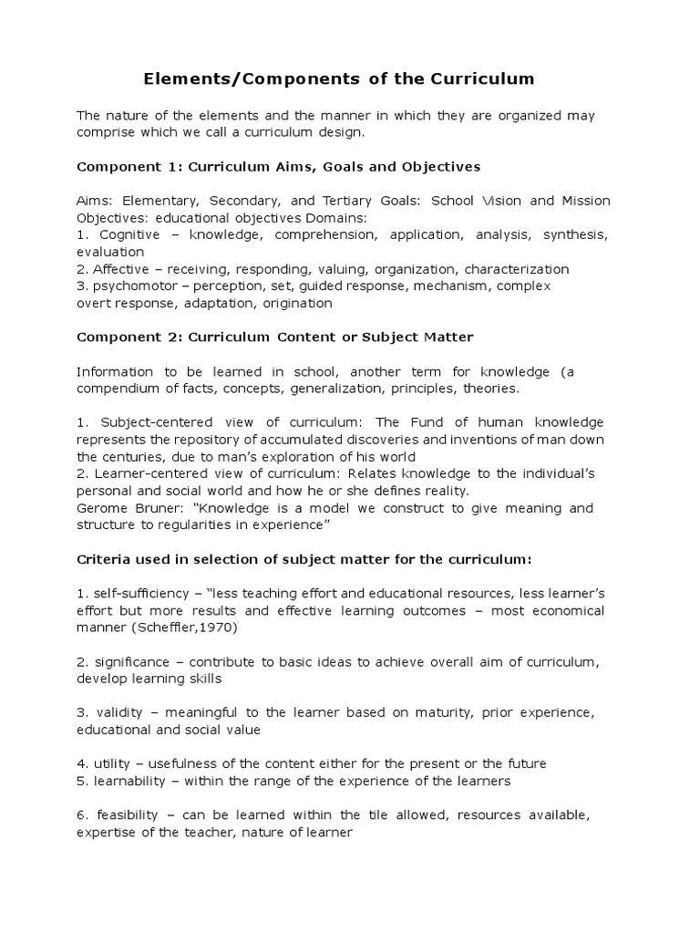 Curriulum Notes | PDF | Curriculum | Evaluation