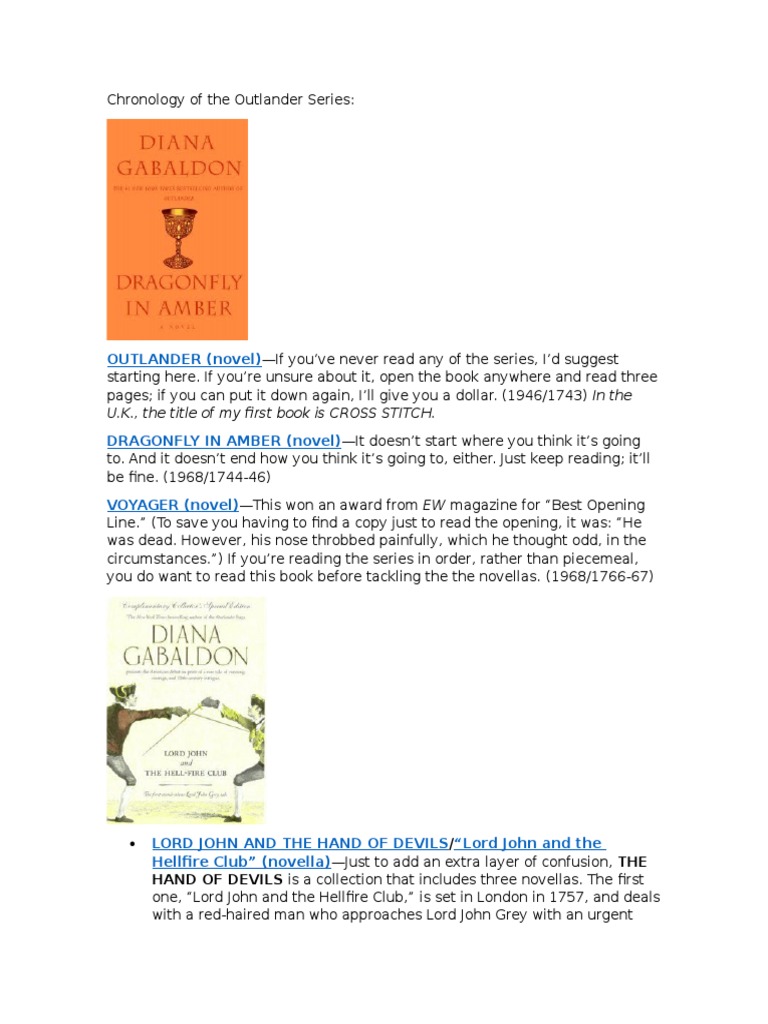 Chronology of The Outlander Series | PDF | Hispanic And Latino American ...