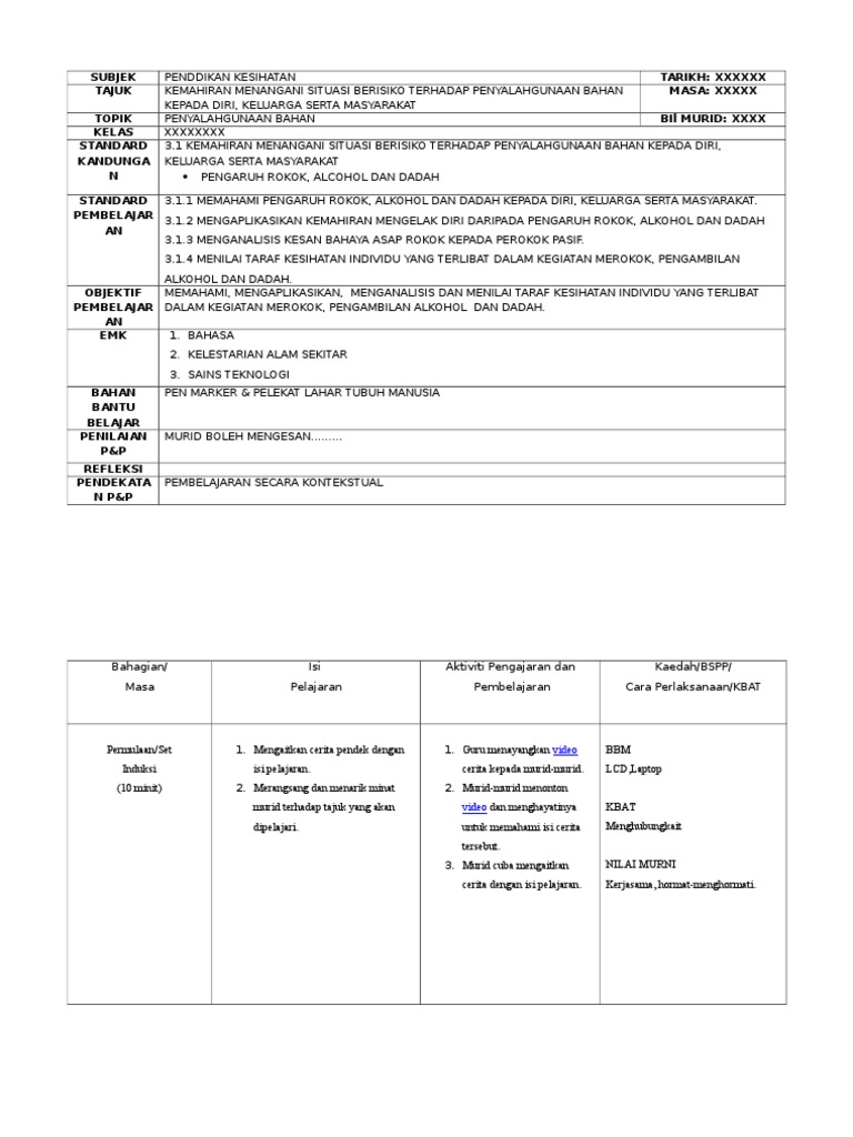 RPH PJPK Penyalahgunaan Bahan | PDF