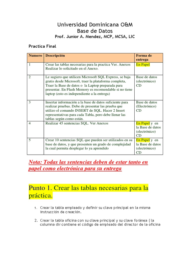 Practica Final Base de Datos | PDF | SQL | Tabla (base de datos)