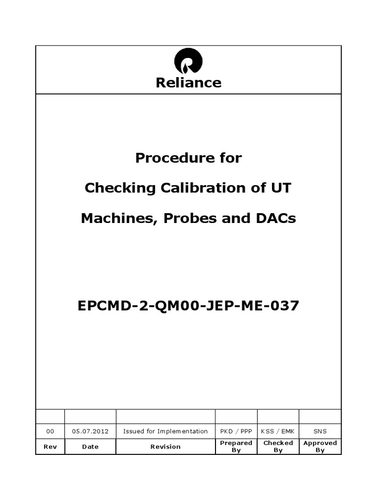Checking Calibration of Ut Machines, Probes and Dac's | Download Free ...