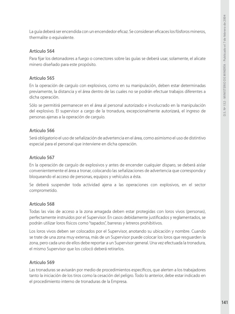 DS132 - Reglamento - SEGMIN - Part 14 | PDF | Minería | Herramientas