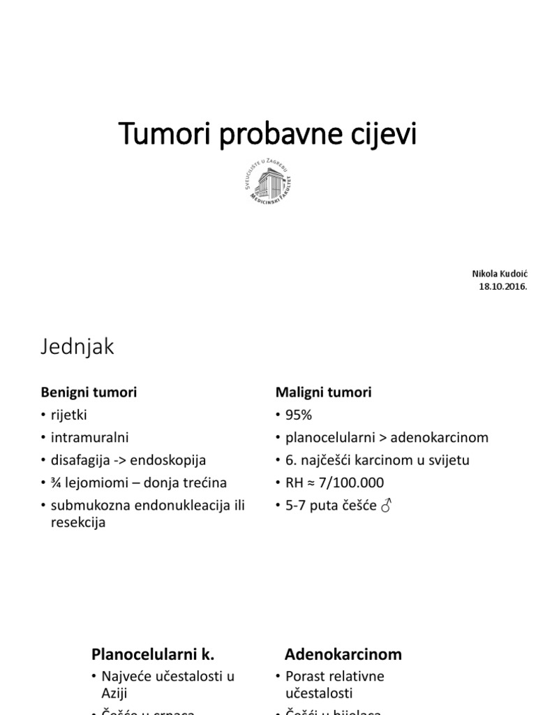 Rak Jednjaka I Tumori Tankog Crijeva | PDF
