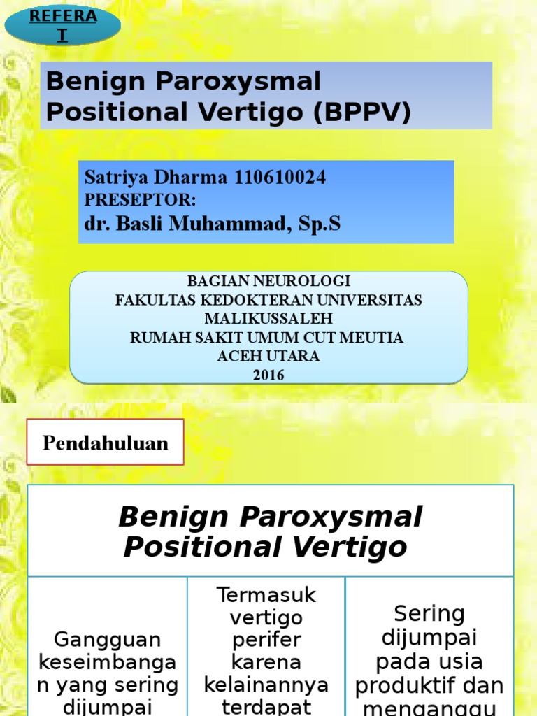 Referat BPPV | PDF