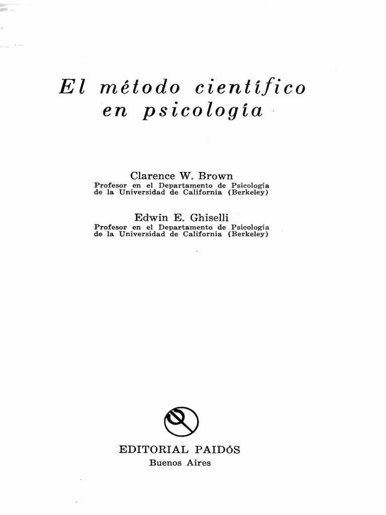 Brown Ghiselli CP 7 Prob | PDF | Teoría | Método científico