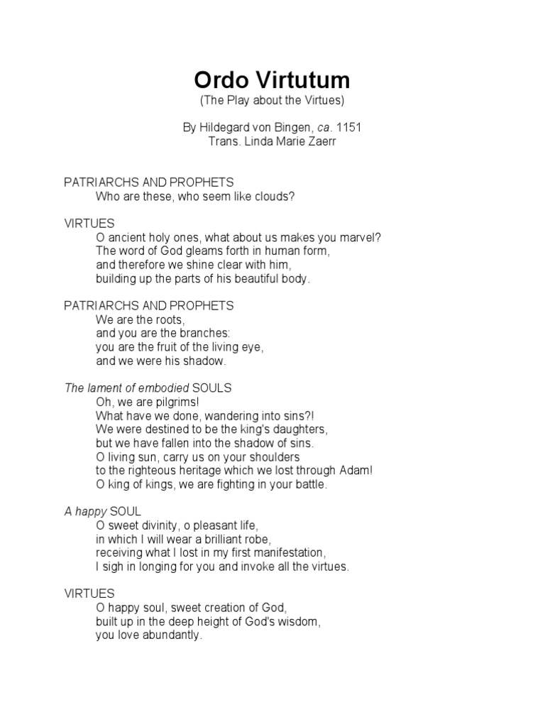 Ordo Virtutum: Play of Virtues (Latin) | Religious Behaviour And ...
