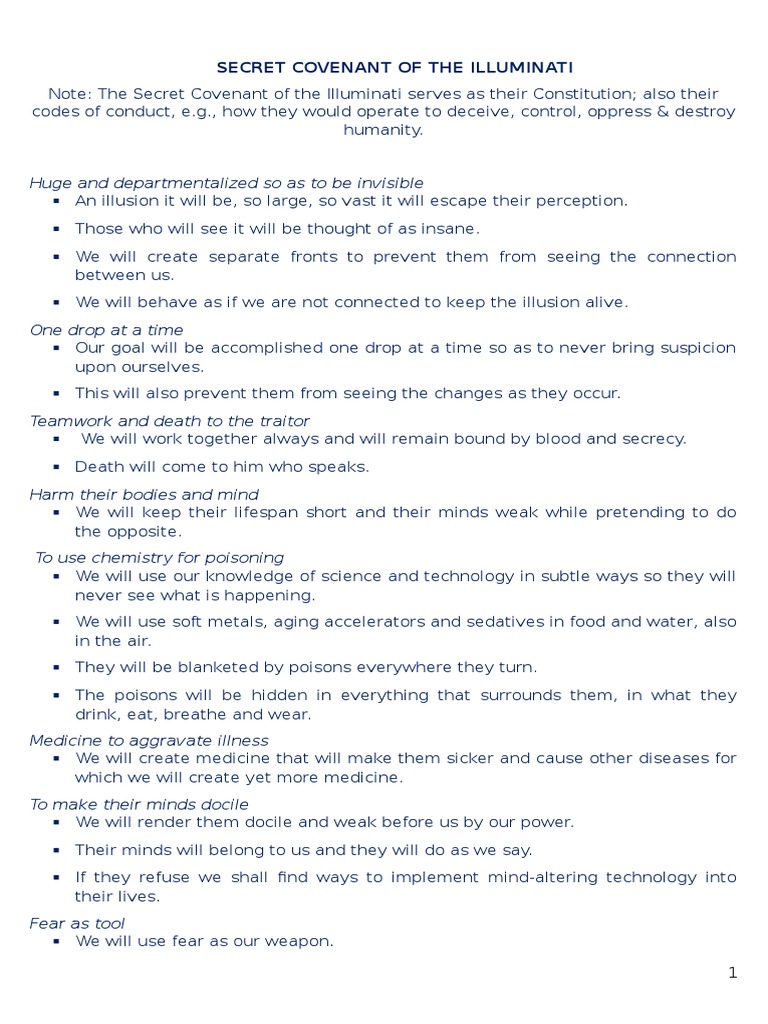 Secret Covenant of the Illuminati | Religion And Belief