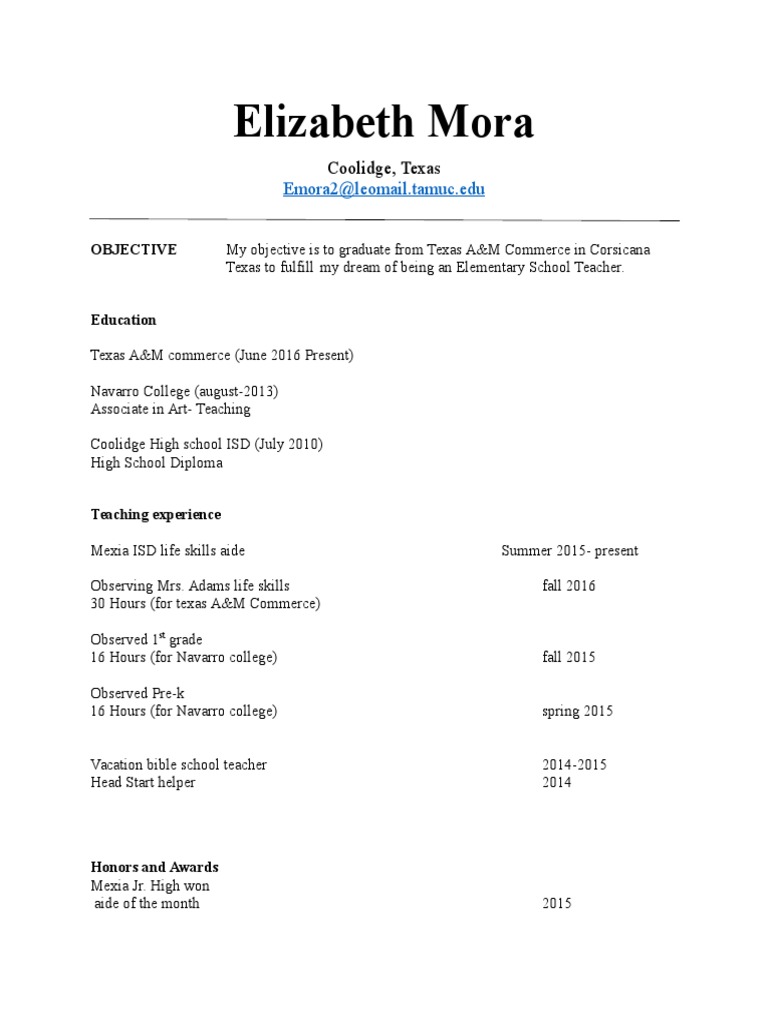 Elizabeth Mora Resume | PDF