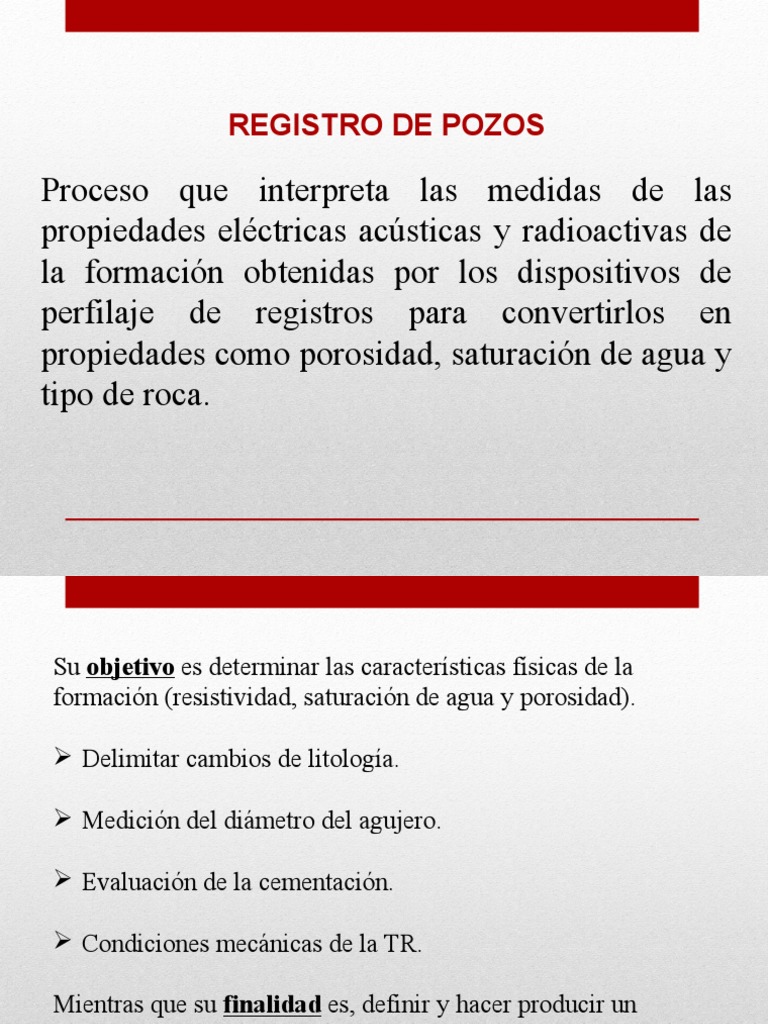 Registro de Pozos | PDF | Herramientas | Petróleo