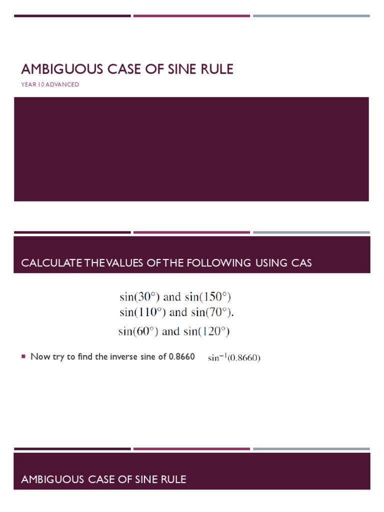 Ambiguous Case of Sine Rule | PDF