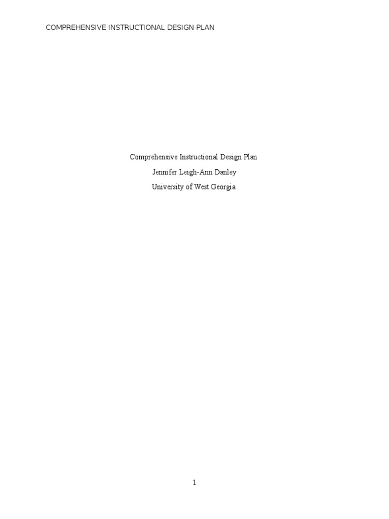 Comprehensive Instructional Design Plan | PDF | Instructional Design ...