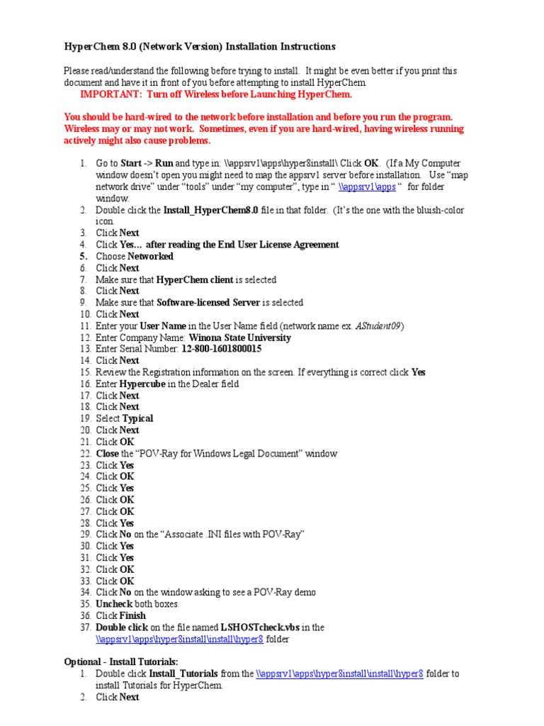 HyperChem 8 Install Instructions | PDF | Operating System Families ...