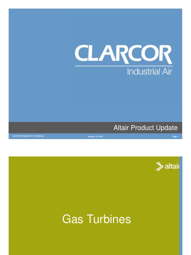 Altair Product and Filter System Update | PDF | Filtration | Gas Turbine