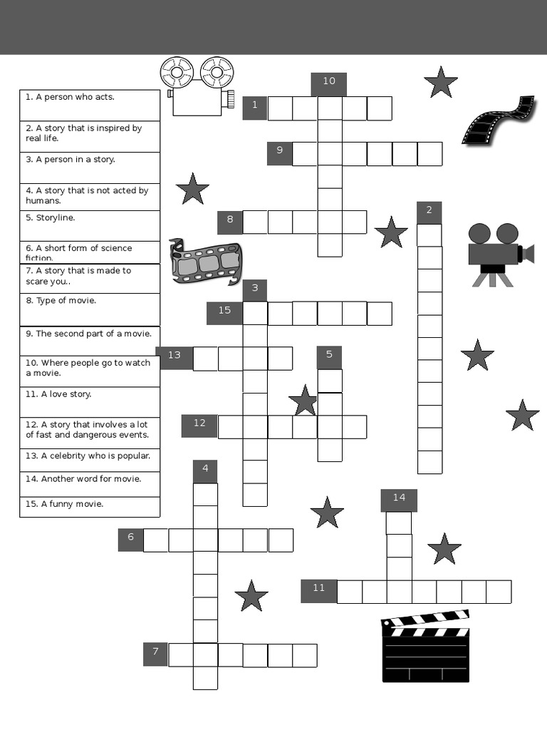 Film Vocabulary Crossword | PDF | General Fiction
