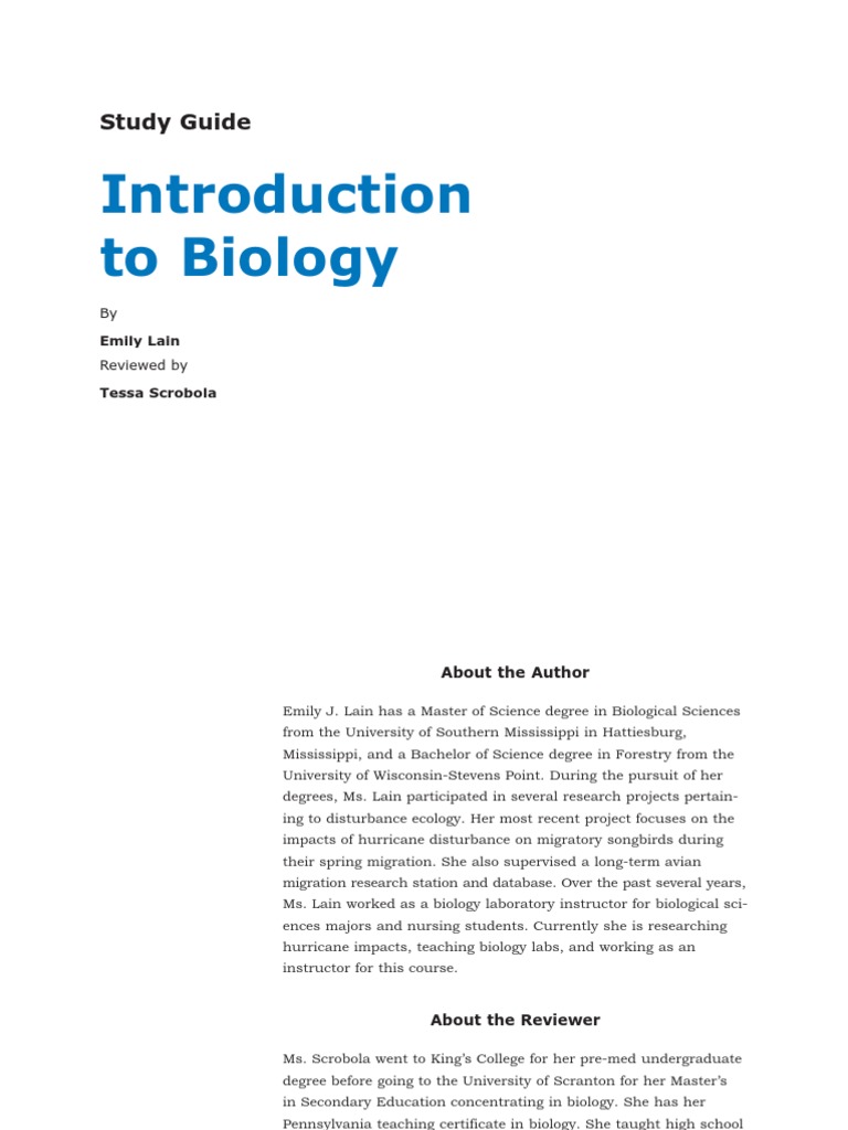 Biology - The Cell Lesson 1 (Study Guide) | PDF | Endoplasmic Reticulum ...
