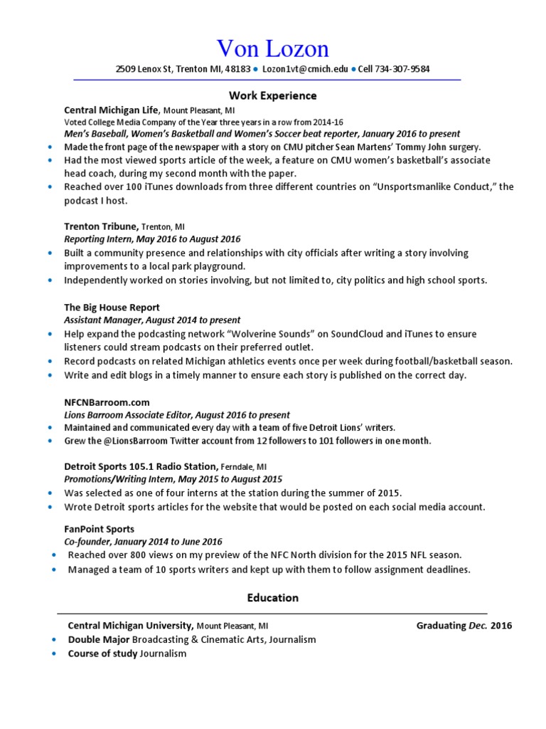 Von Resume Most Updated | PDF